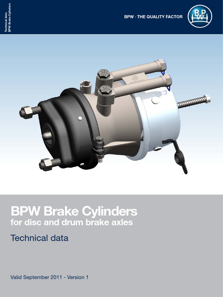 BPW Brake Cylinders: For Disc and Drum Brake Axles | PDF | Brake ...