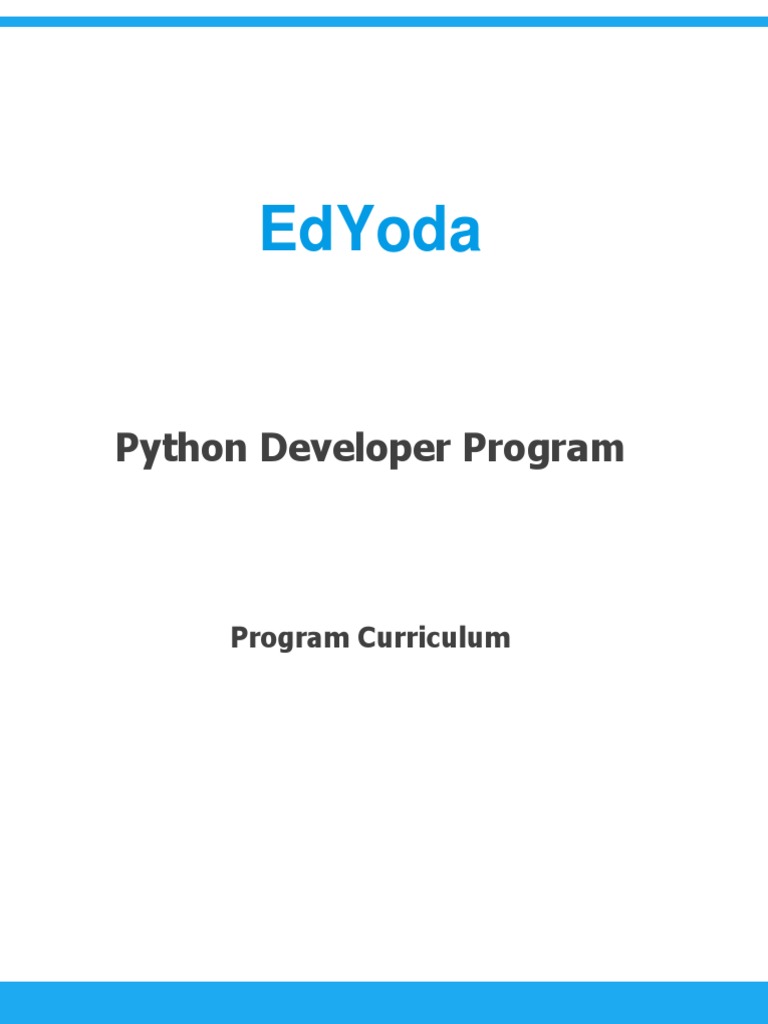 EdYoda Python Developer Program Curriculum | PDF | Python (Programming Language) | Control Flow