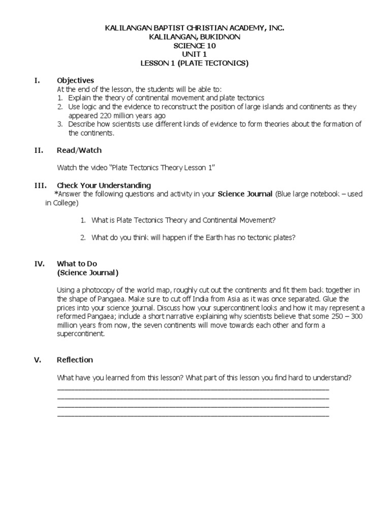 Plate Tectonics Theory Lesson 1.mp4 | PDF