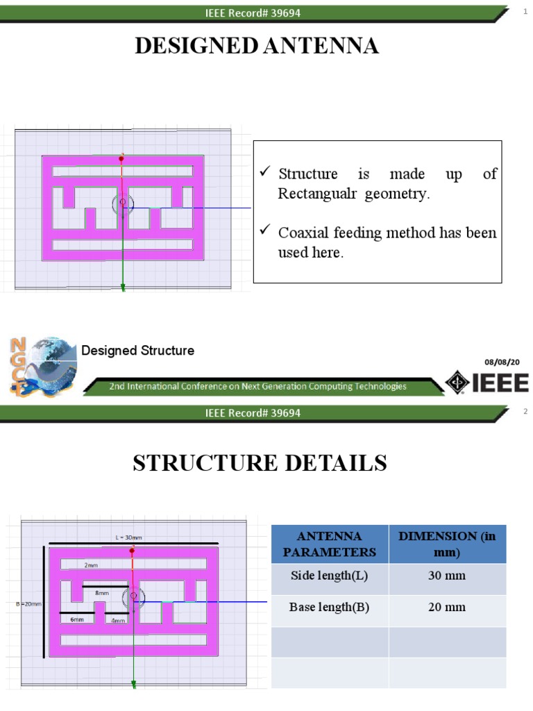 Designed Antenna: Structure Is Made Up of Rectangualr Geometry. Coaxial ...
