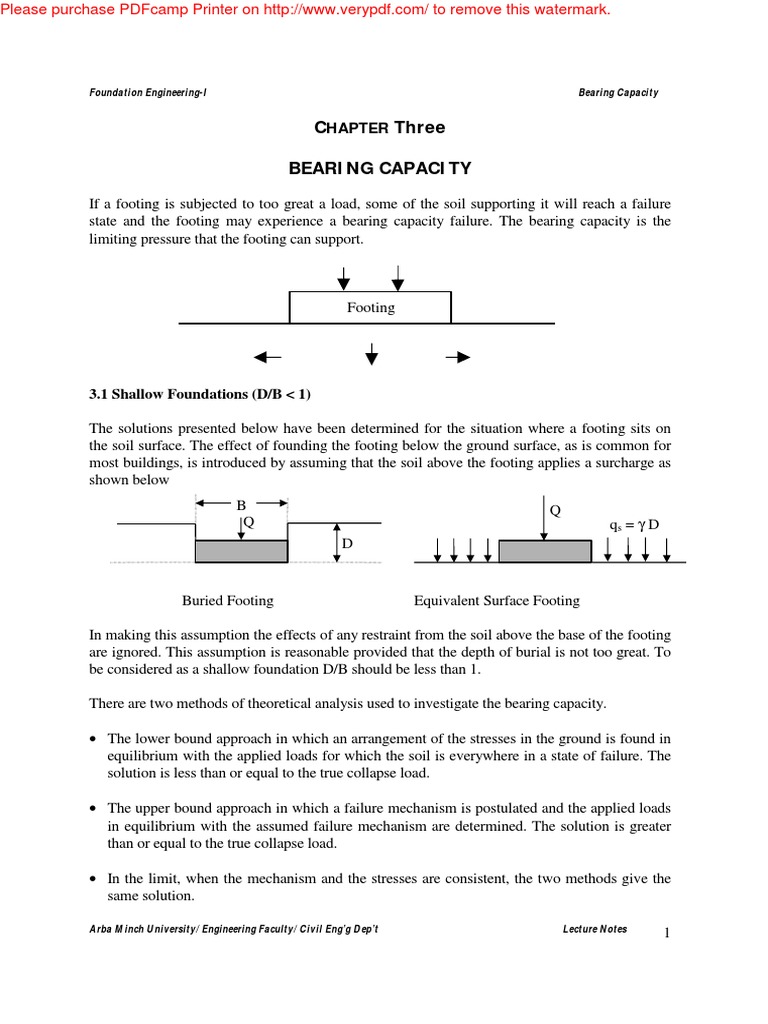 Bearing Capacity in Shallow Foundations | PDF | Deep Foundation | Civil ...