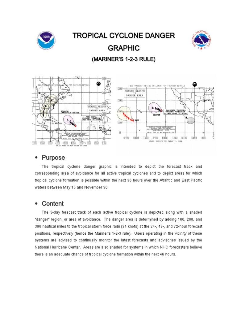The Mariner's 1-2-3 Rule: A Guide to Tropical Cyclone Danger Graphics | PDF | Tropical Cyclones ...