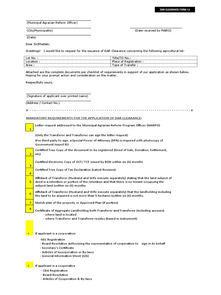 DAR Clearance Request New Form | PDF | Common Law | Justice