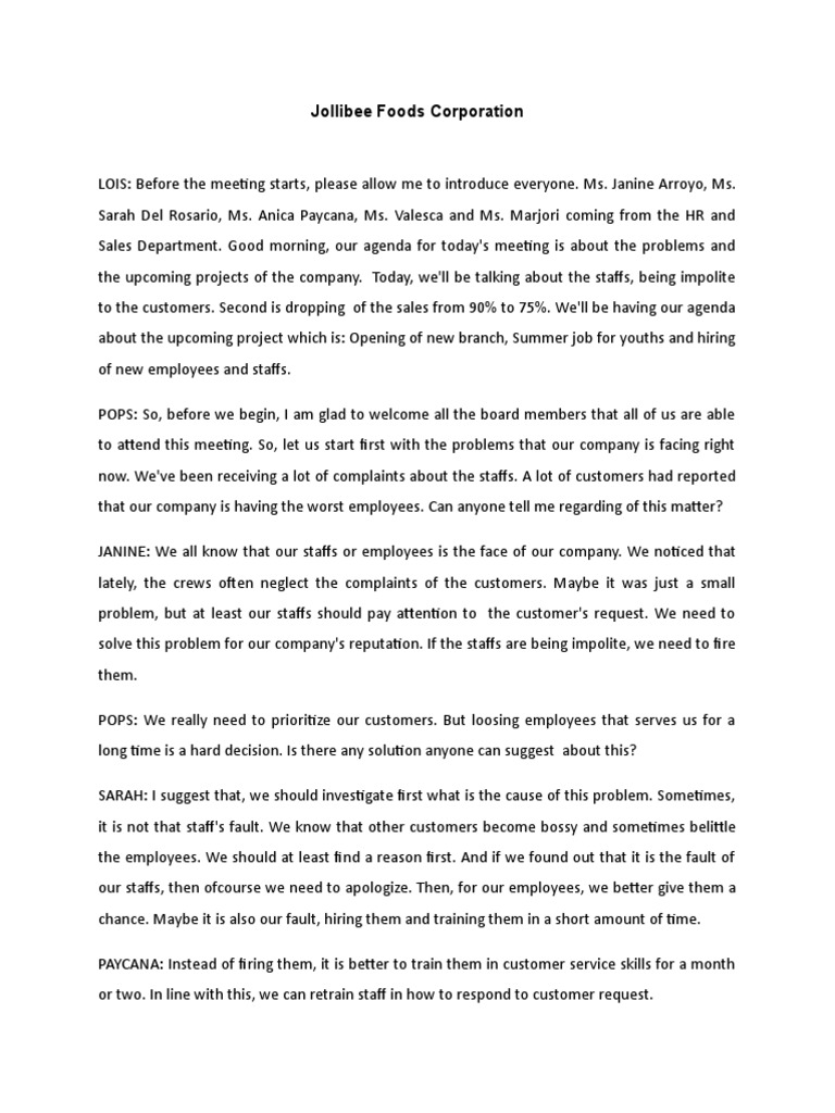 Meeting Script | PDF | Sales | Brand