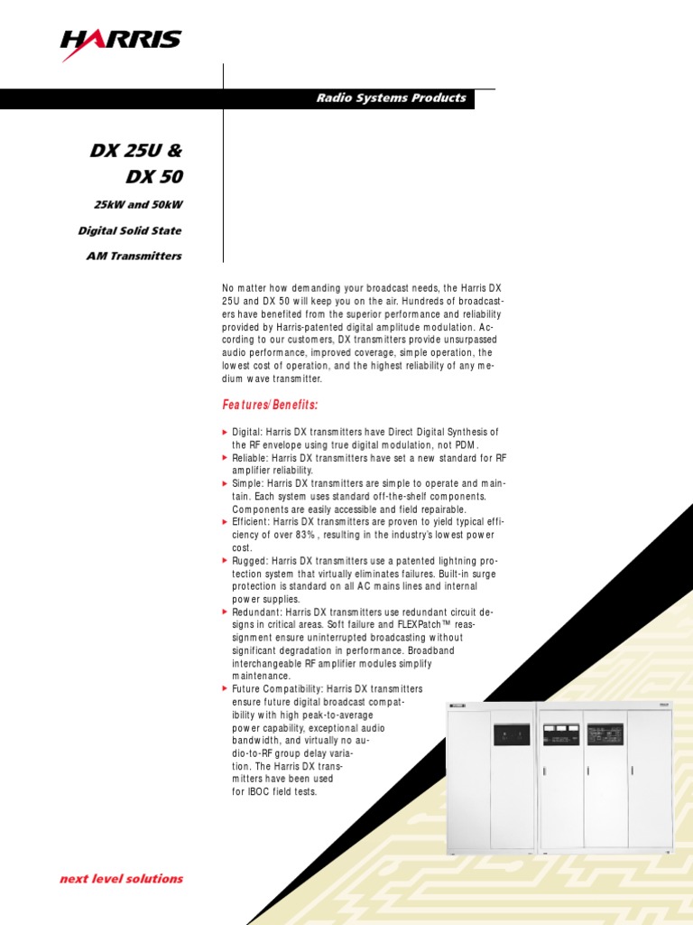 Harris DX25u50 Specs | PDF | Modulation | Transmitter