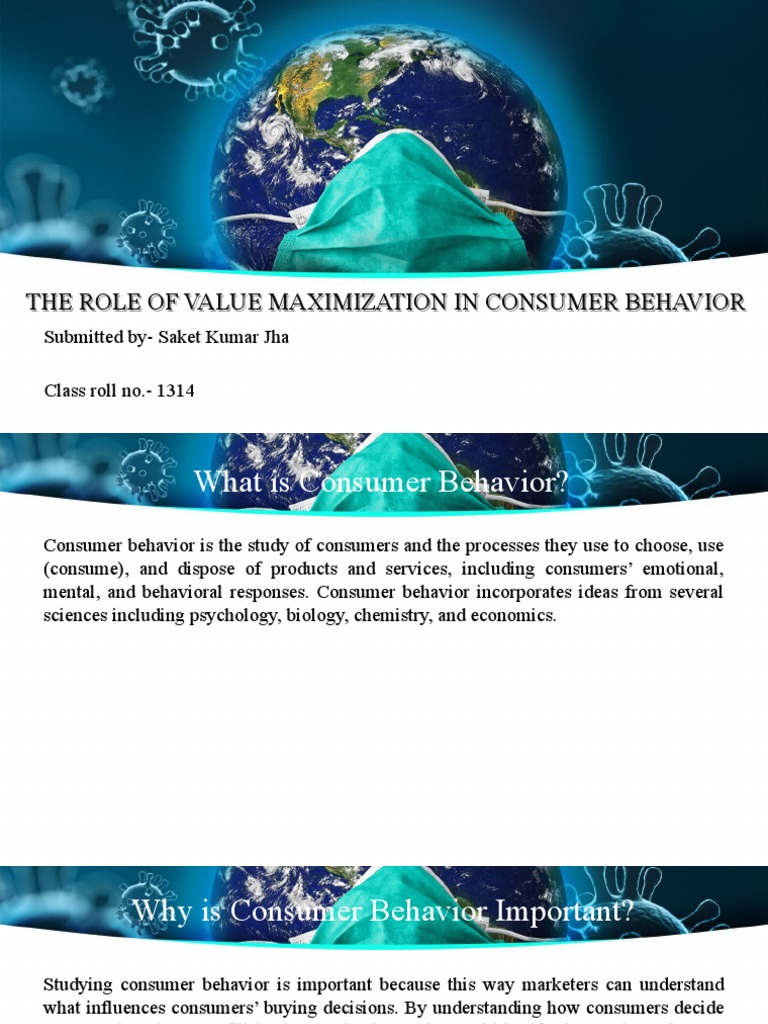 THE ROLE OF VALUE MAXIMIZATION IN CONSUMER BEHAVIOR 1314 (R) | PDF ...