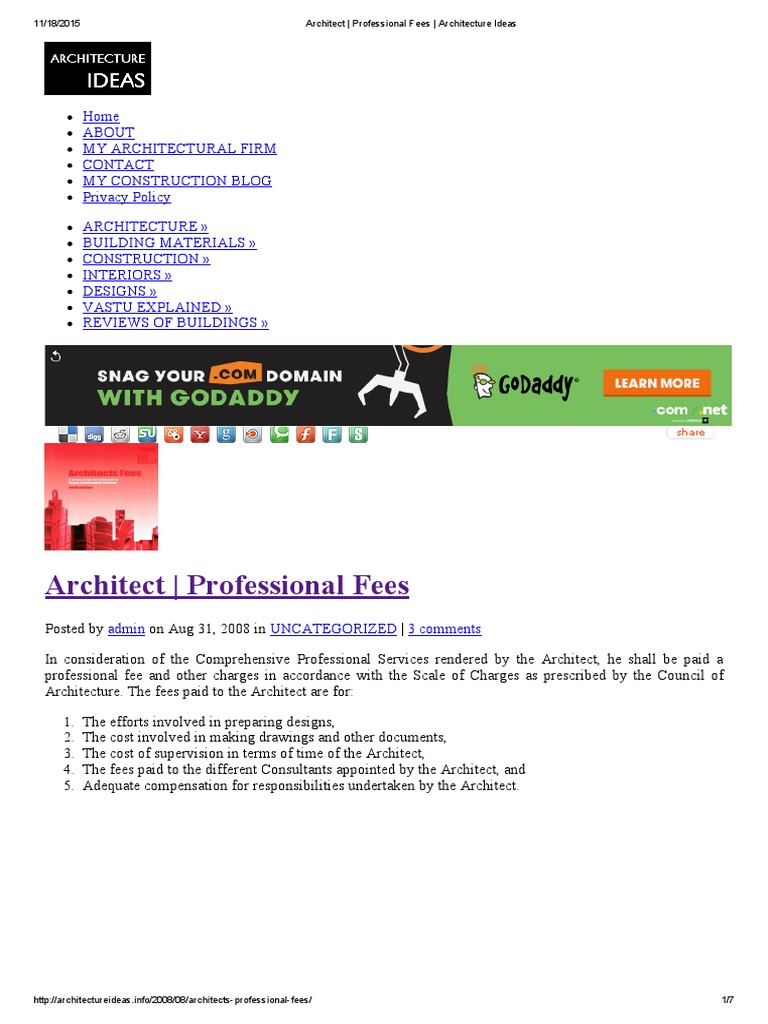 Architect Professional Fees Explained | PDF | Architect | Fee