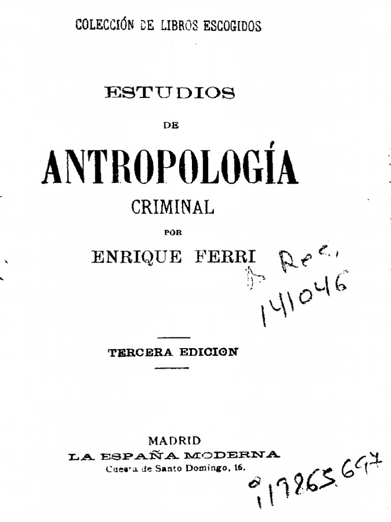 Estudios de Antropología Criminal - Enrique Ferri PDF | PDF | Prisión ...