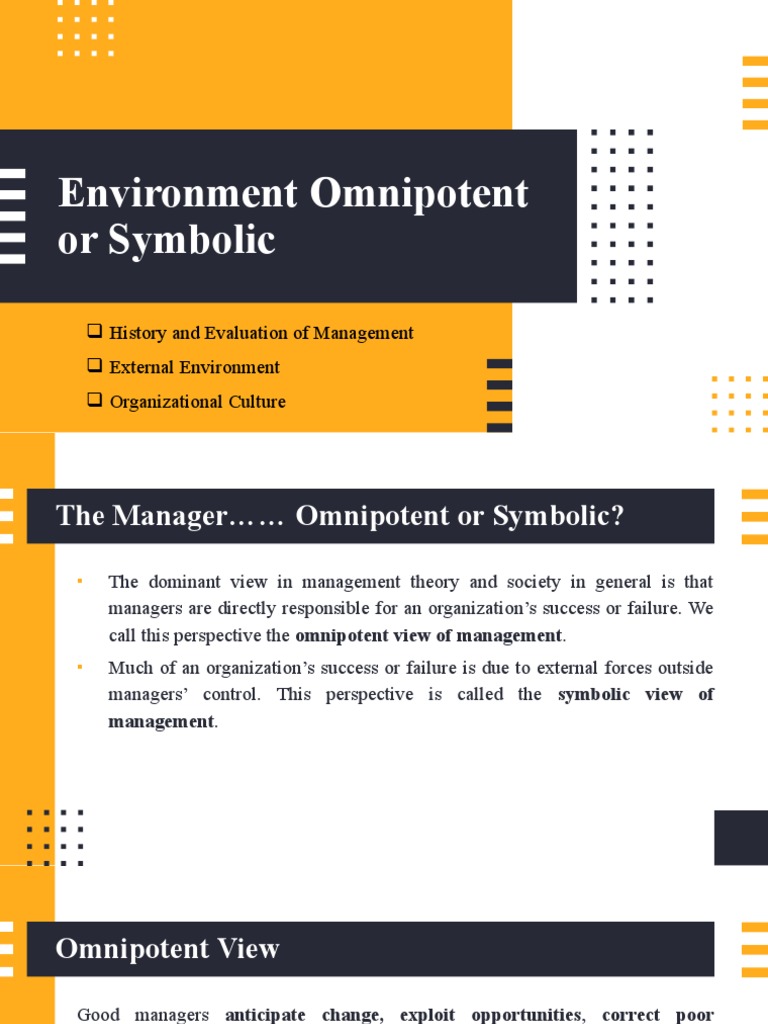 Chapter 3 - Environment Omnipotent or Symbolic | PDF | Organizational Culture | Stakeholder ...