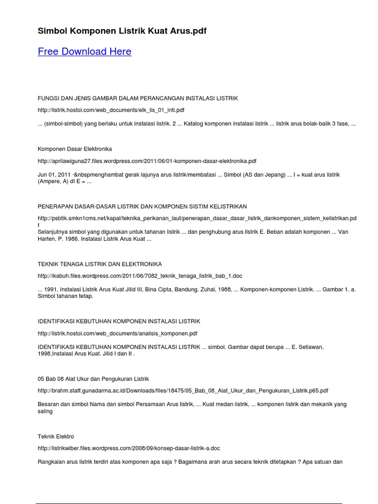 Simbol Kuat Arus Listrik dan Fungsinya | PDF