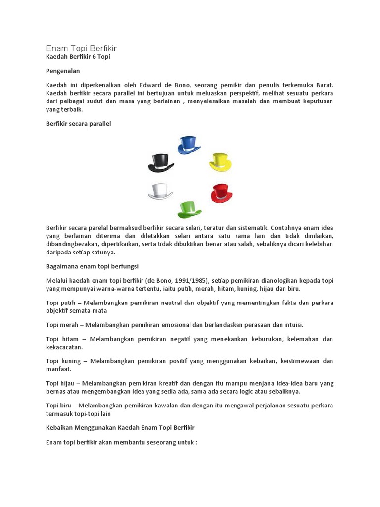 Enam Topi Berfikir | PDF