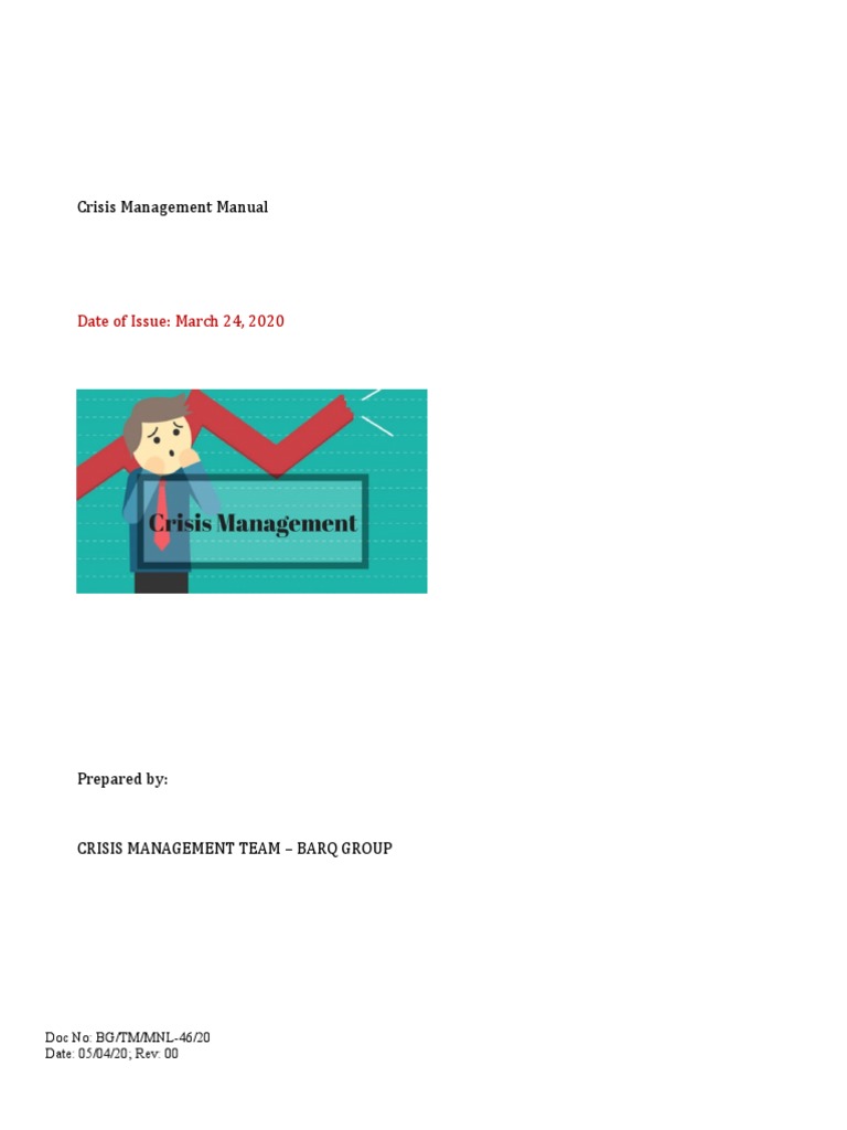Crisis Management Manual: Date of Issue: March 24, 2020 | Download Free ...