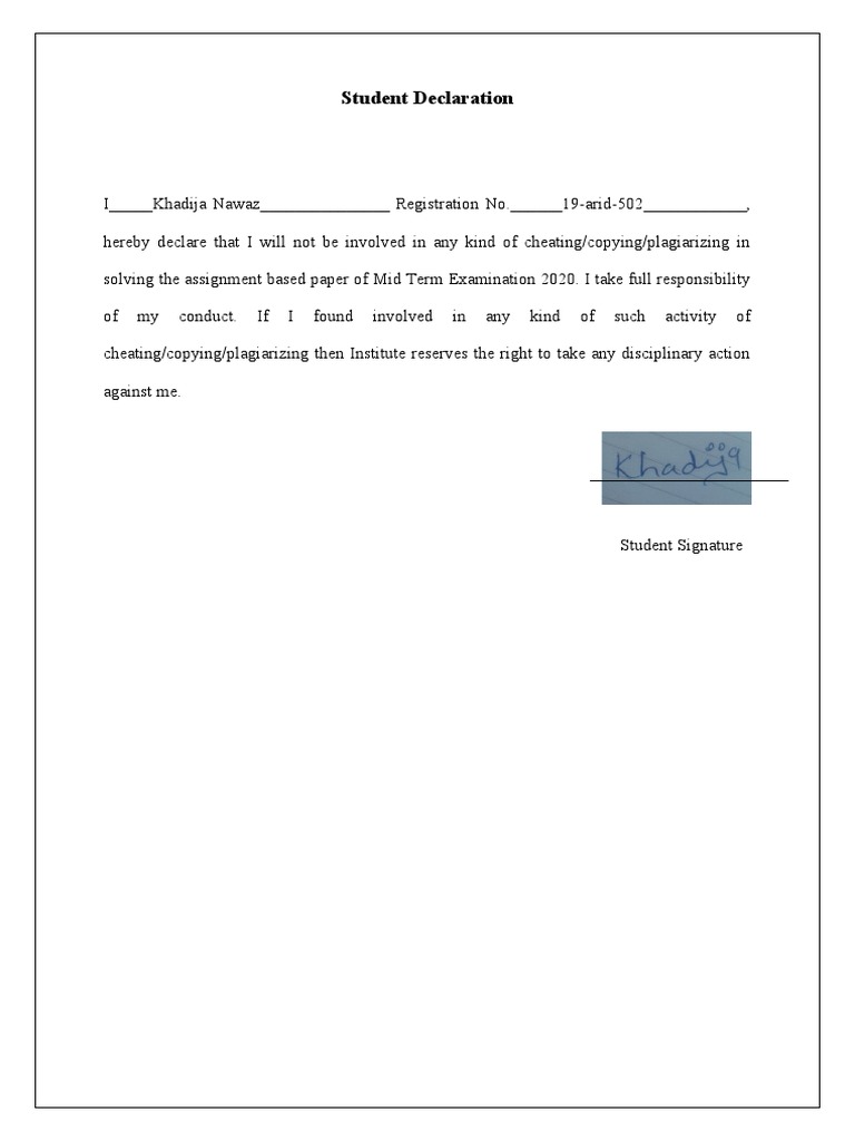 CS-745 Student Declaration Form | PDF | Theoretical Computer Science ...