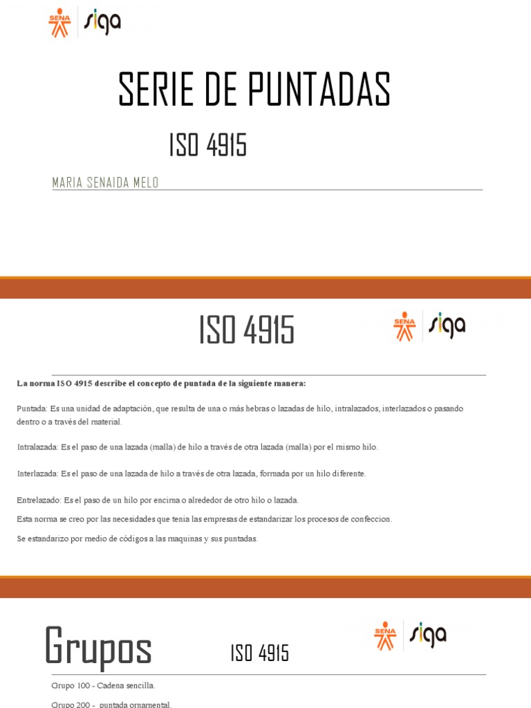 Series de Puntadas Segun Iso 4915 | PDF | Artesanías | Softlines (venta ...