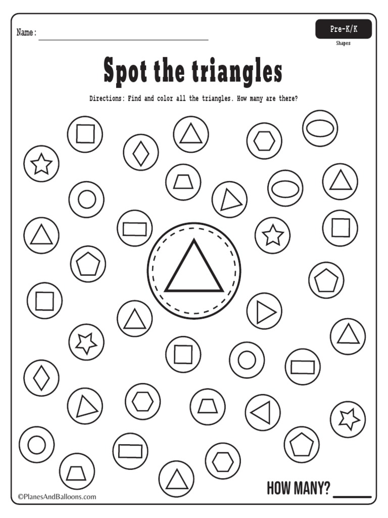 Spot The Shapes Worksheets | PDF | Classical Geometry | Space