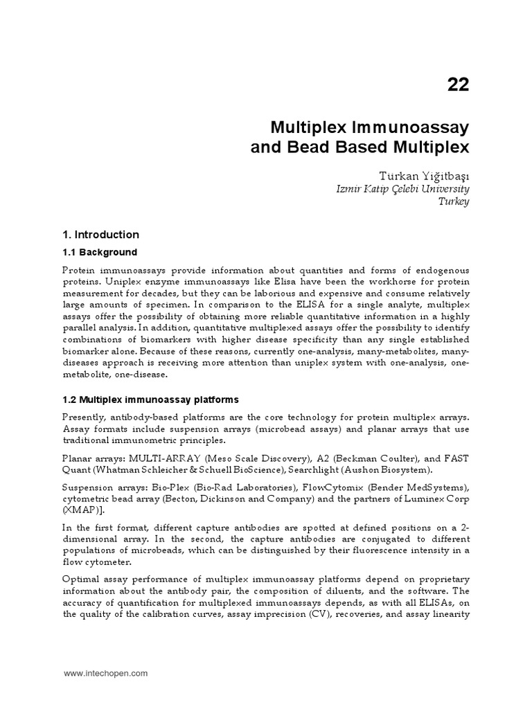 Multiplex Immunoassay and Bead Based Multiplex: Türkan Yi Ğitbaşı | Download Free PDF | Elisa ...