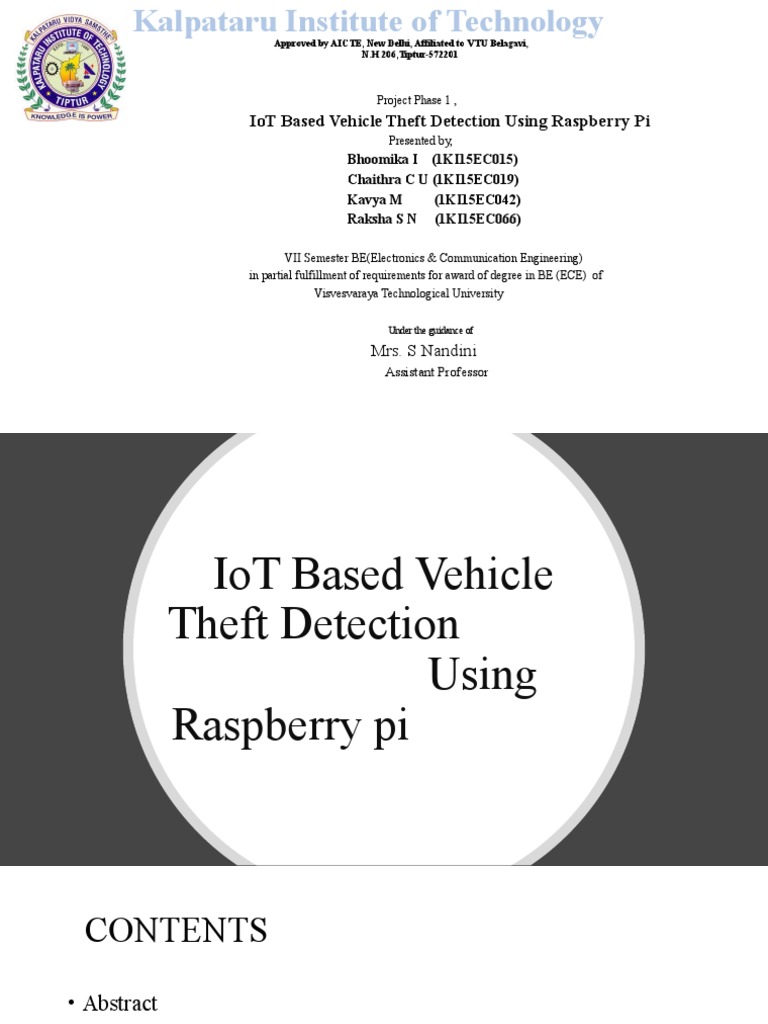 Iot Based Vehicle Theft Detection Using Raspberry Pi: Mrs. S Nandini ...