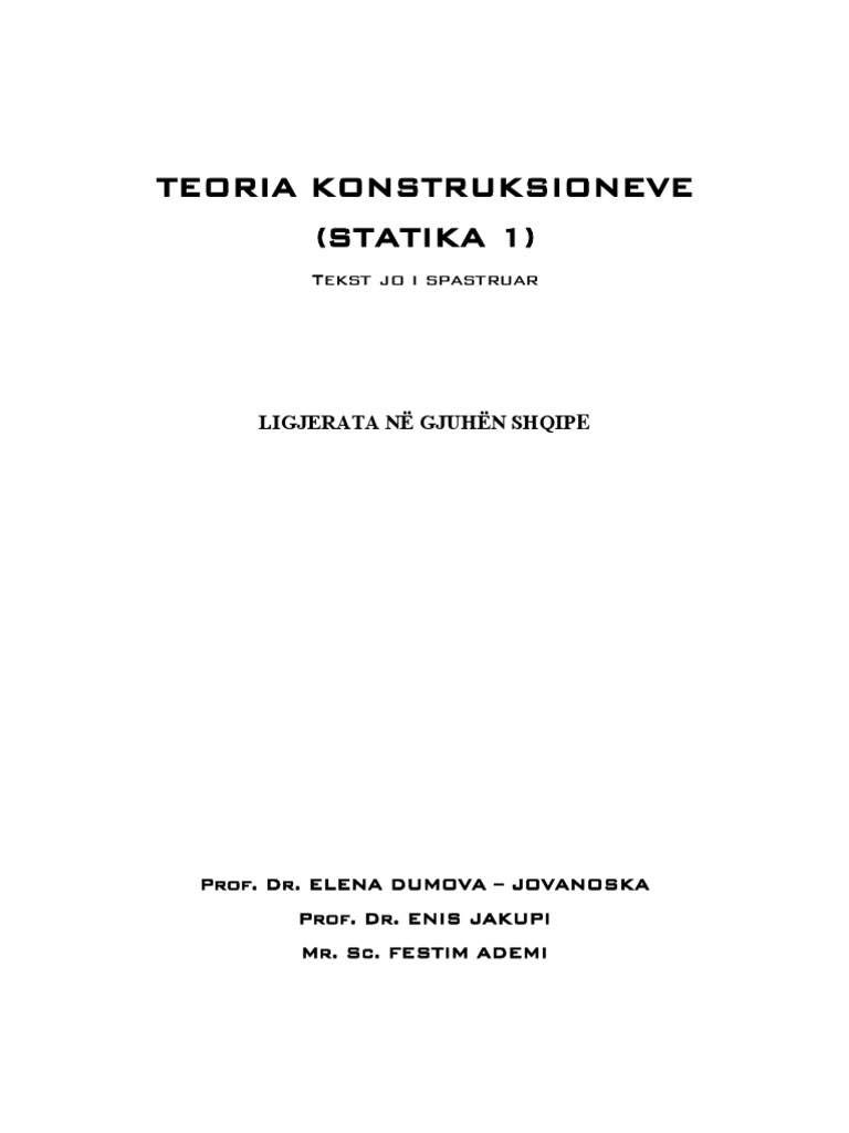 Statika 1 - Ligjerata Në Gjuhën Shqipe | PDF