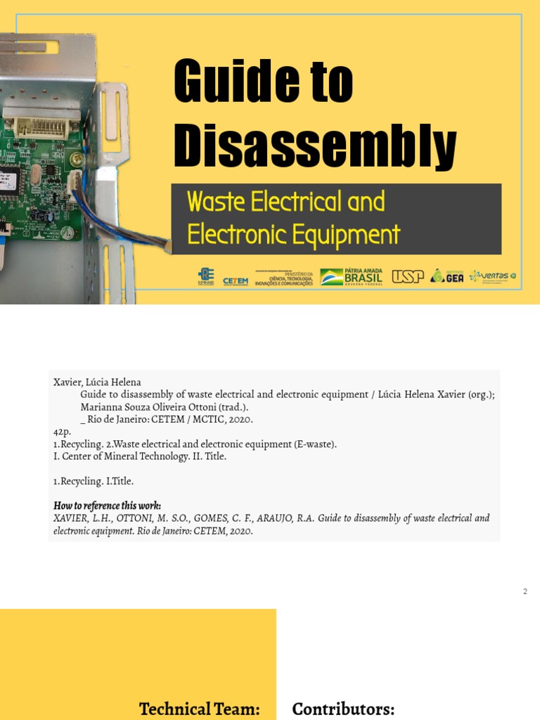 Guide To Disassembly of Waste Electrical and Electronic Equipment PDF ...
