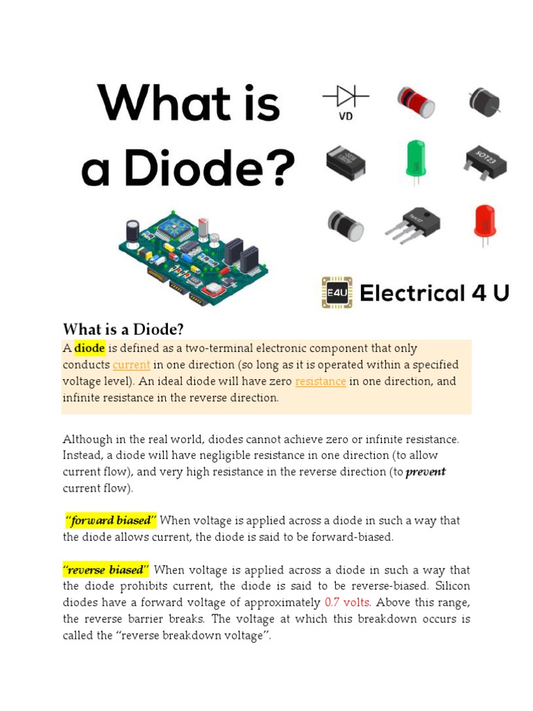 What Is A Diode?: Current Resistance | PDF | P–N Junction | Diode