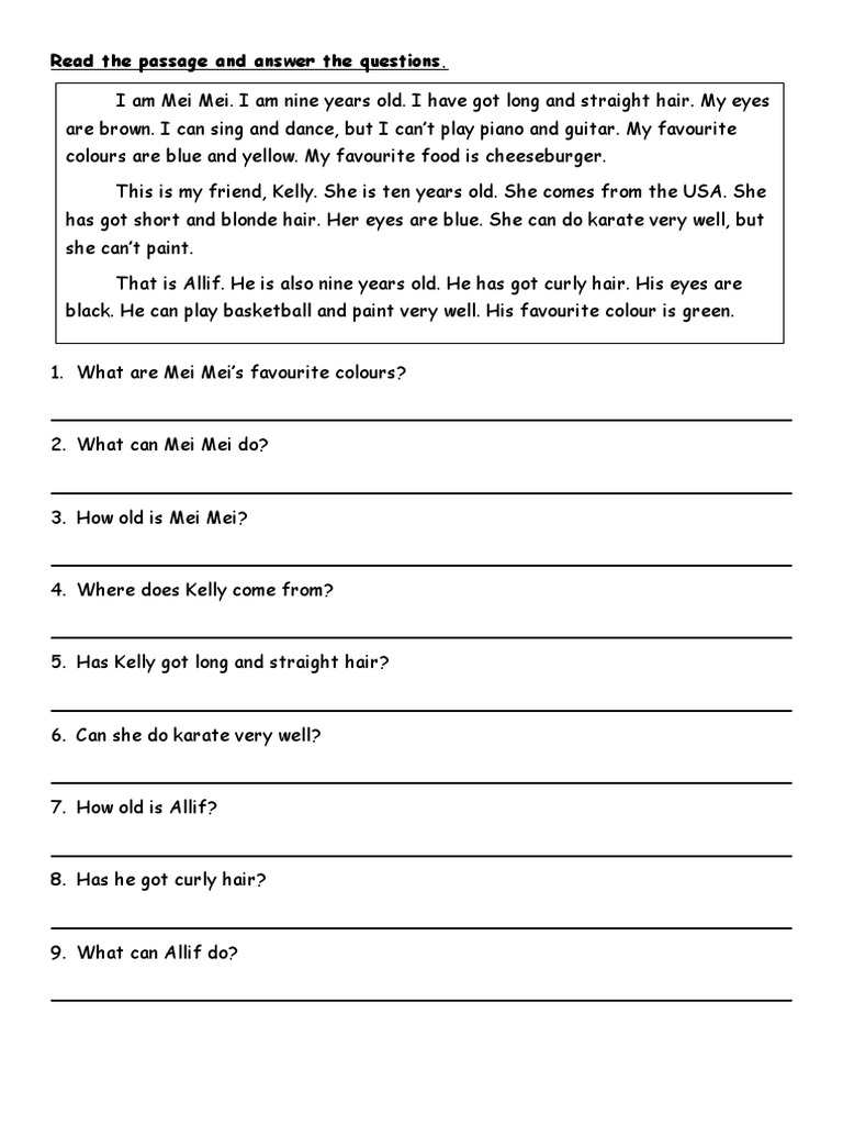 Read The Passage and Answer The Questions | PDF