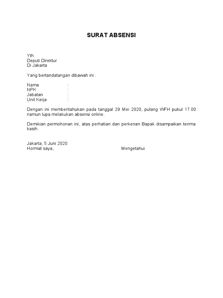 Lupa Absen WFH | PDF