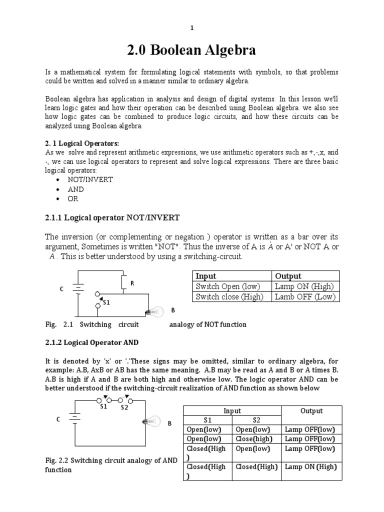 Boolean Algebra and Logic Gates | PDF | Logic Gate | Boolean Algebra