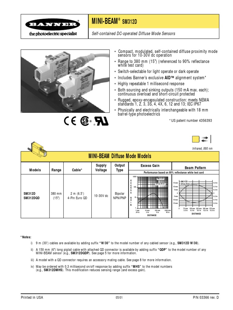 Banner SM312D Datasheet PDF | PDF | Bipolar Junction Transistor ...