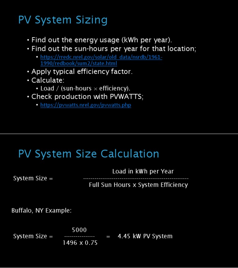 System Sizing Calculations PDF | PDF