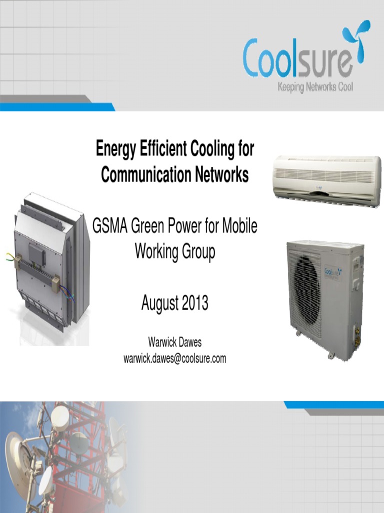 Energy Efficient Cooling For Communication Networks: GSMA Green Power ...