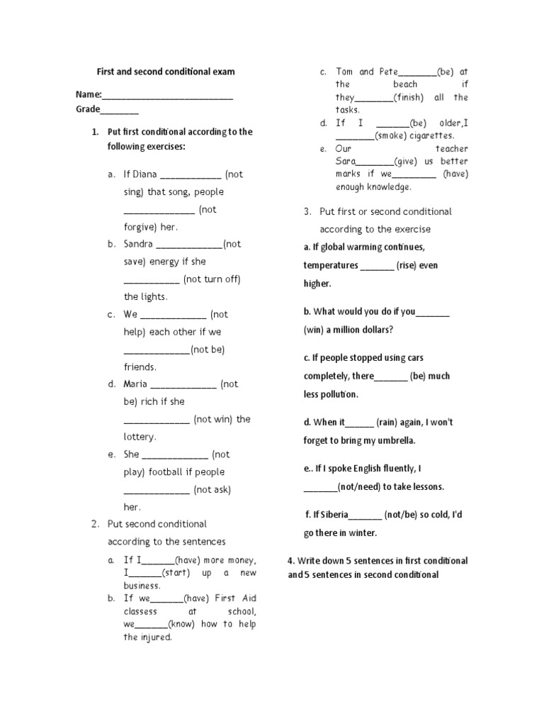 First and Second Conditional Exam | PDF | Natural Environment | Climate