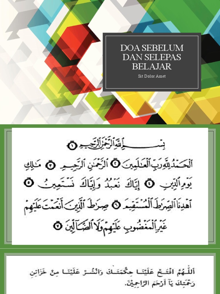 Doa Sebelum Dan Selepas Belajar | PDF