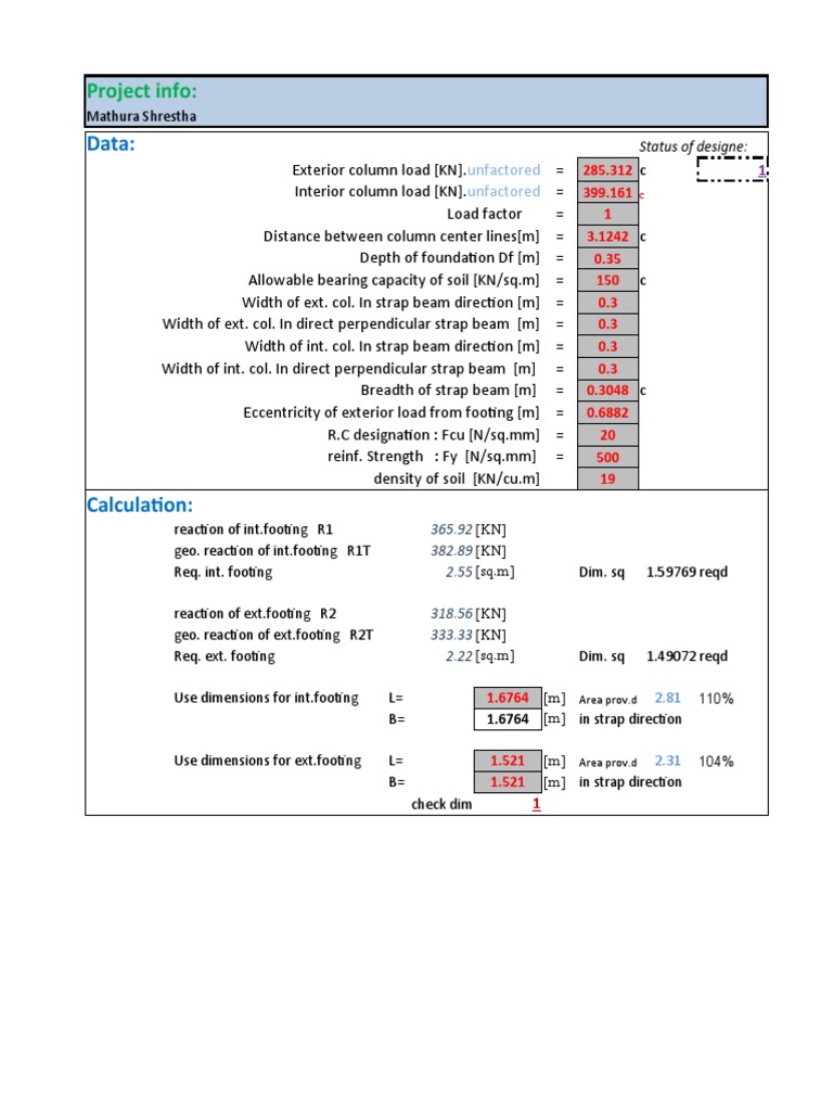 Footing-With-Strap-Beam - sb1 | PDF | Building Engineering | Mechanics