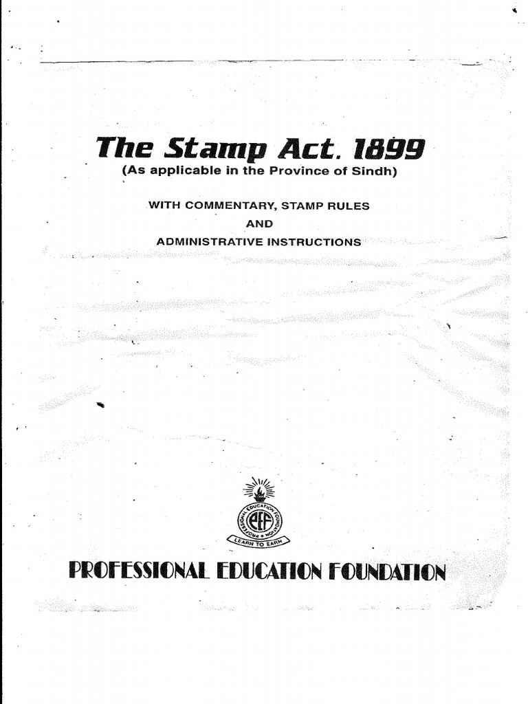 The Stamp Act, 1899 | PDF
