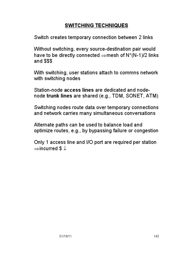 Switching Techniques | PDF | Asynchronous Transfer Mode | Packet Switching