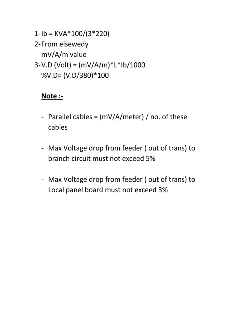 Voltage Drop and Short Circuit Calculations | PDF | Technology ...