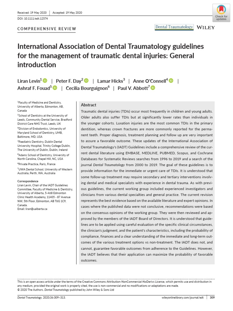 IADT Guidelines 2020 - General Introduction | PDF | Periodontology ...