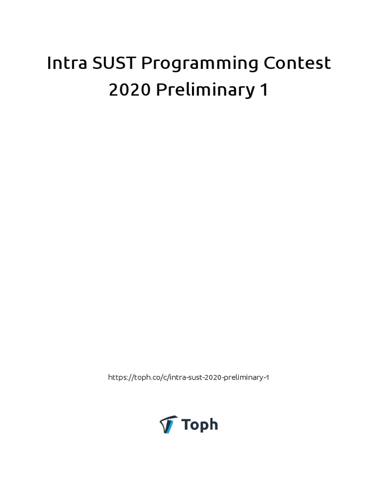 Intra SUST Programming Contest 2020 Preliminary 1 | PDF | String ...