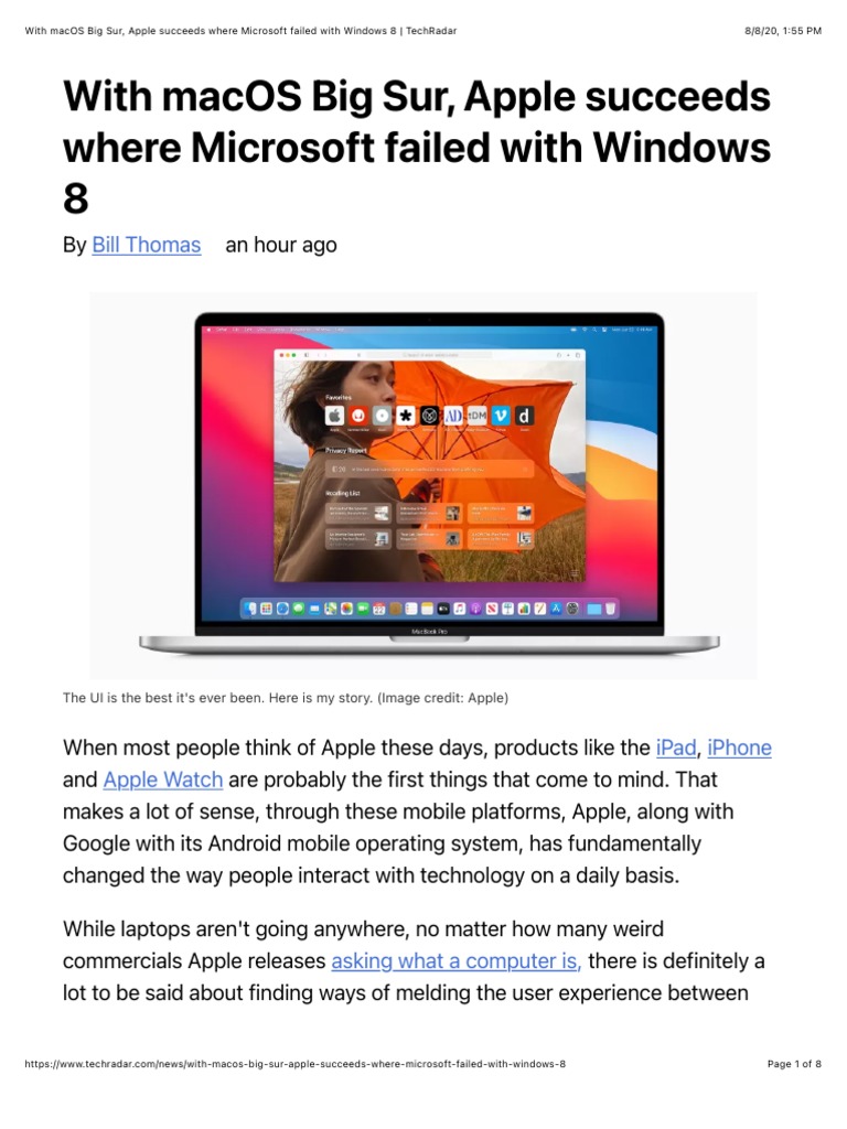With macOS Big Sur, Apple Succeeds Where Microsoft Failed With Windows ...