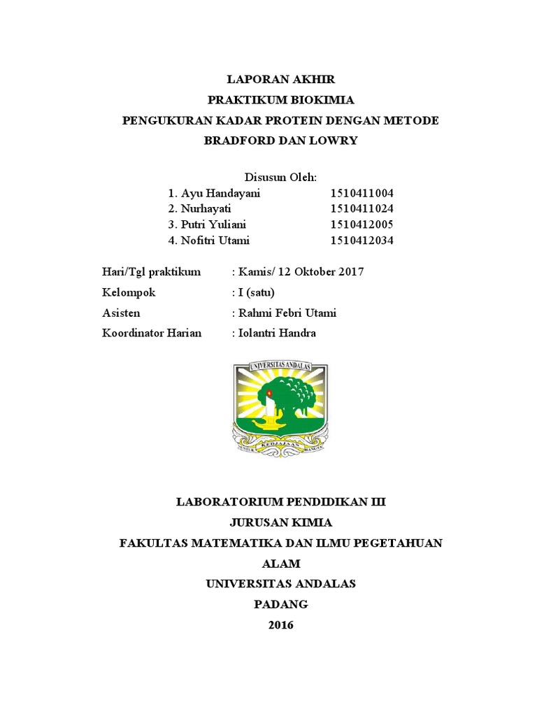 Pengukuran Kadar Protein Dengan Metode Bradford Dan Lowry | PDF