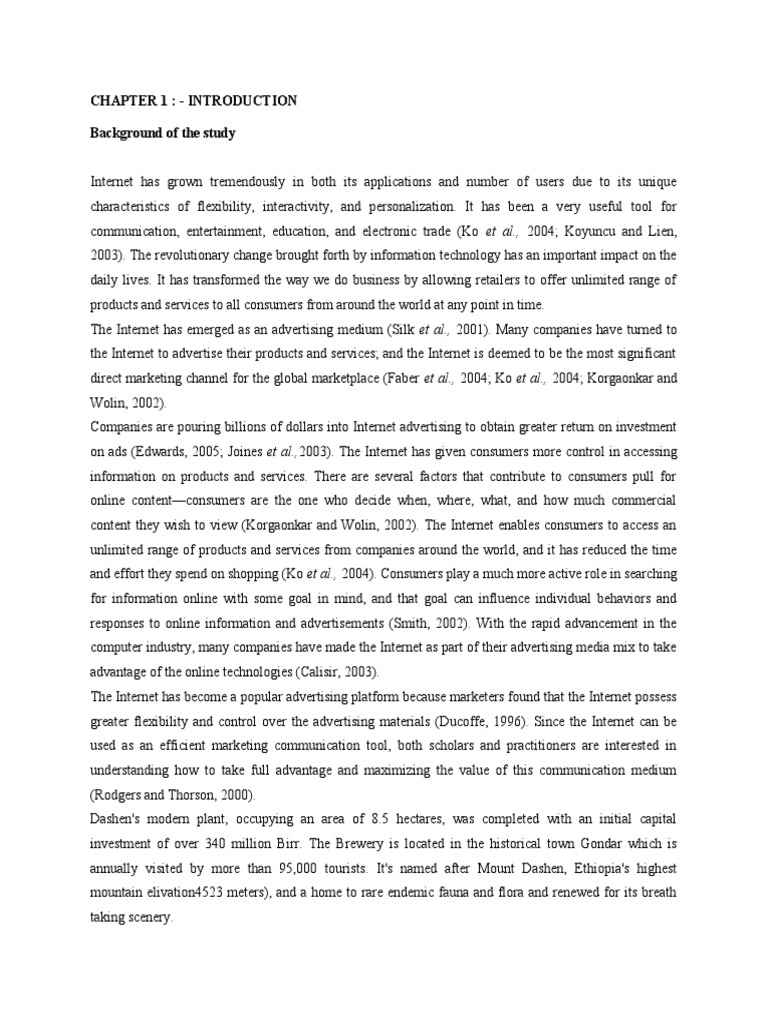 Chapter 1: - Introduction Background of The Study | PDF | Advertising ...