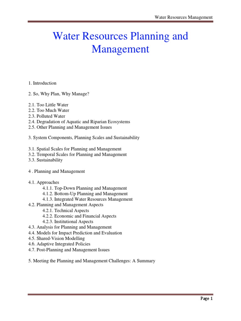 Water Resources Planning and Management | PDF | Water Resources ...