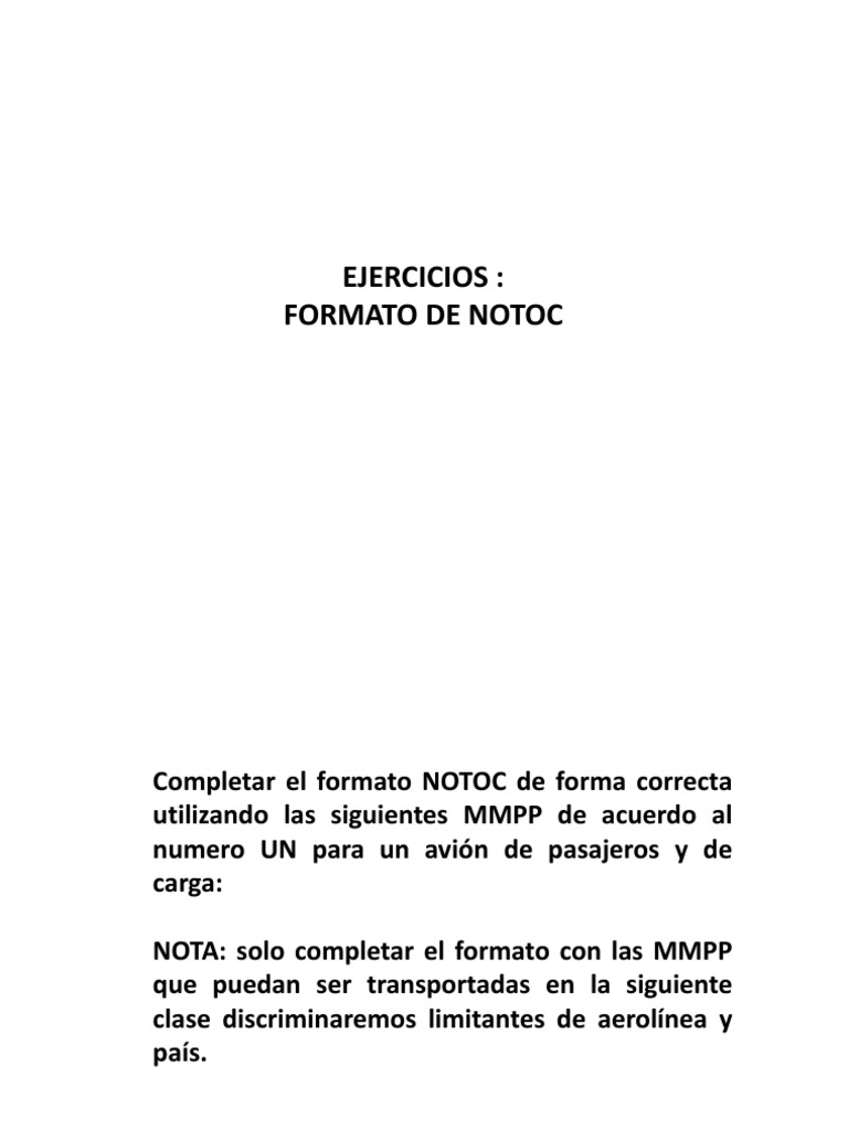 Ejercicios Notoc PDF | PDF