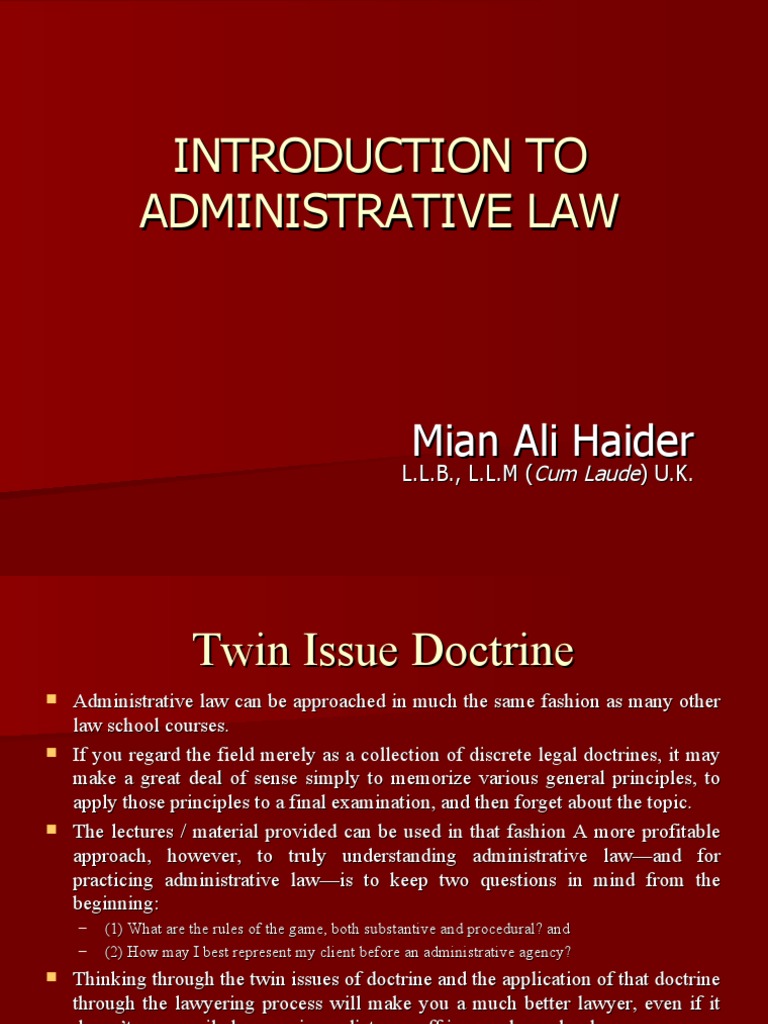 Introduction To Administrative Law | PDF | Government Agencies ...