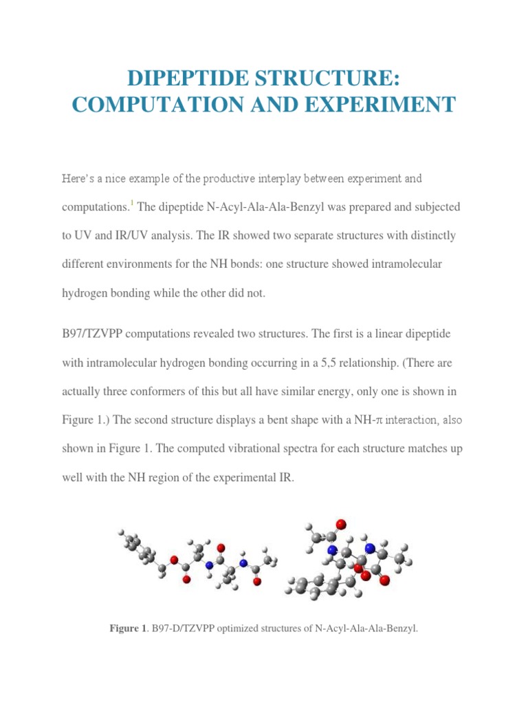 Dipeptide Structure Computation and Experiment | PDF