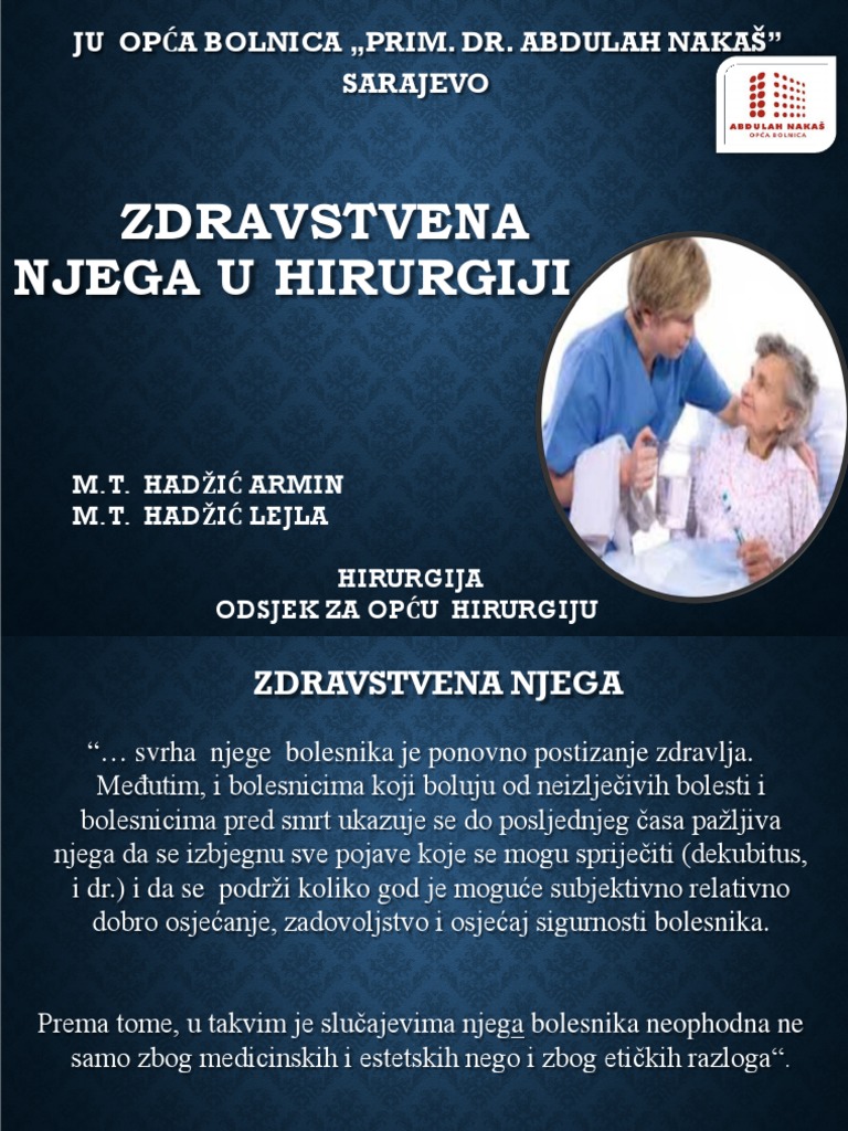 Zdravstvena Njega U Hirurgiji Final PDF | PDF