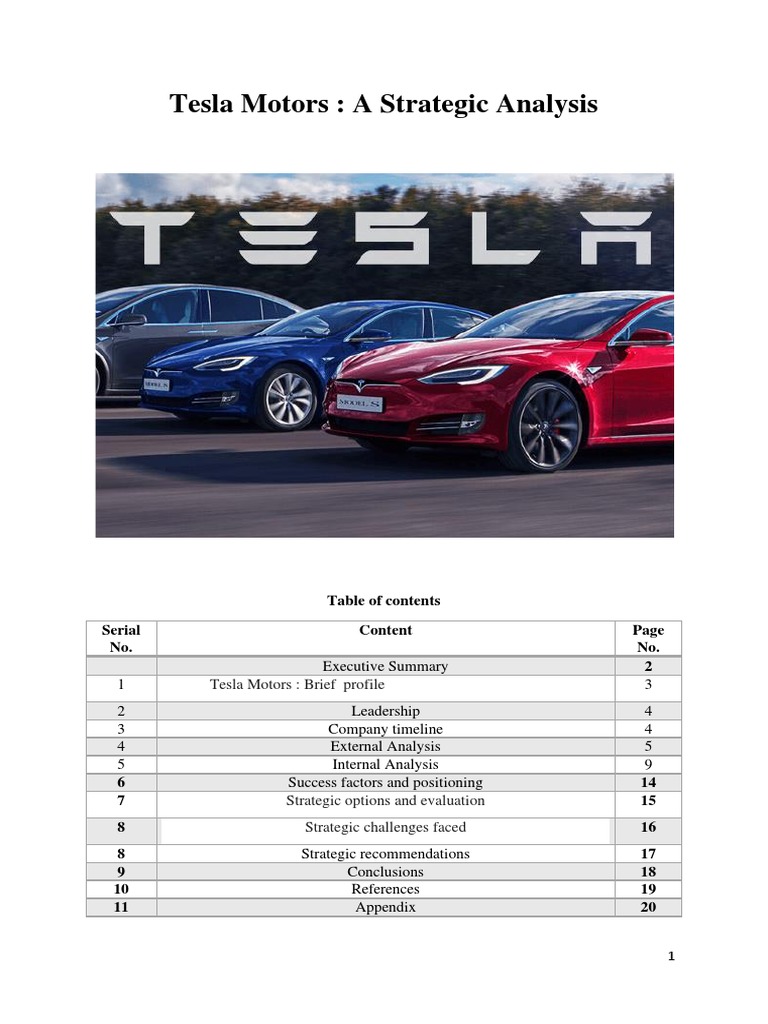Tesla Motors: Strategic Analysis Overview | PDF | Strategic Management ...