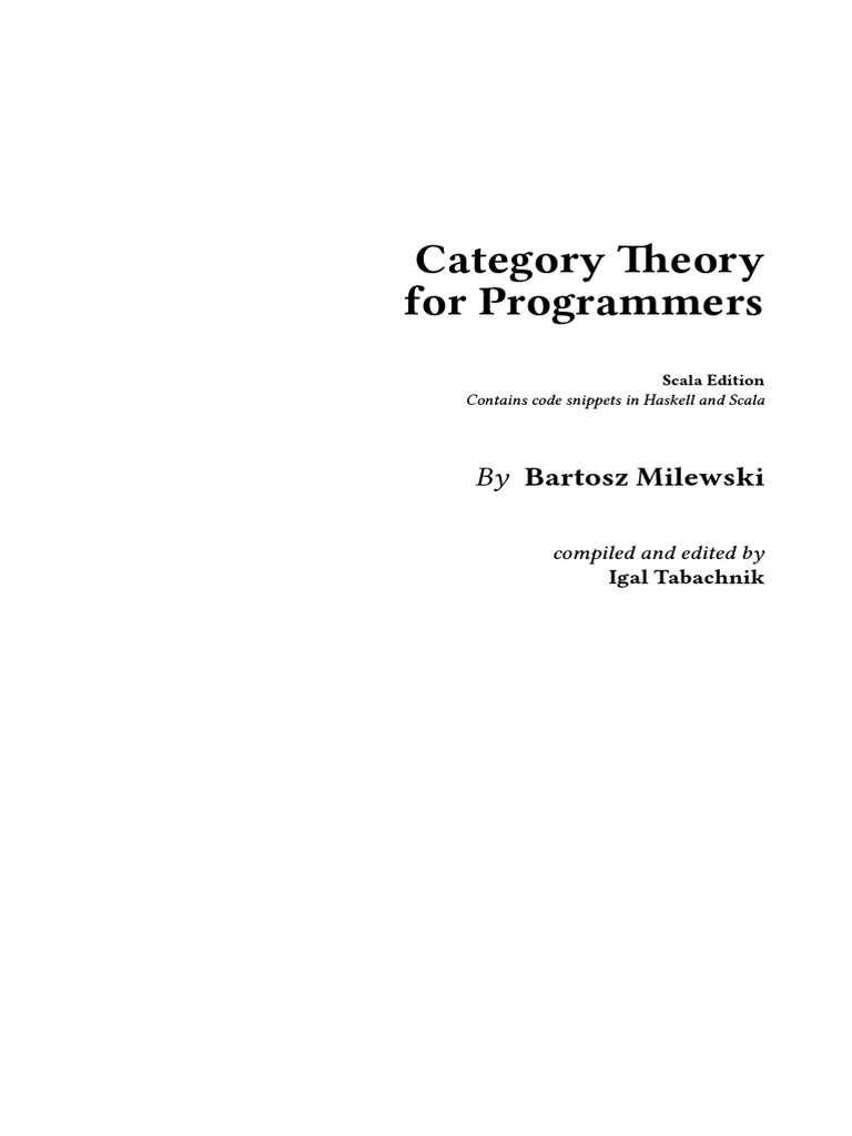 Category Theory For Programmers - Scala Edition (2019) | PDF | Abstract ...