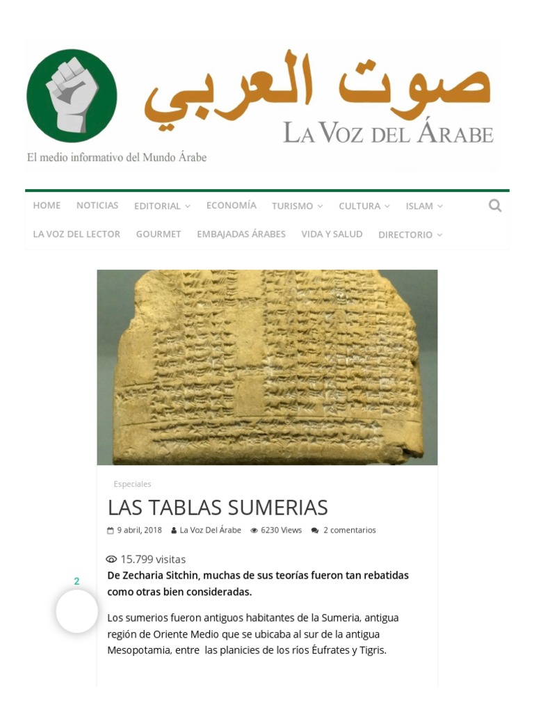 LAS TABLAS SUMERIAS - La Voz Del Árabe | PDF | Zecharia Sitchin | Sumeria