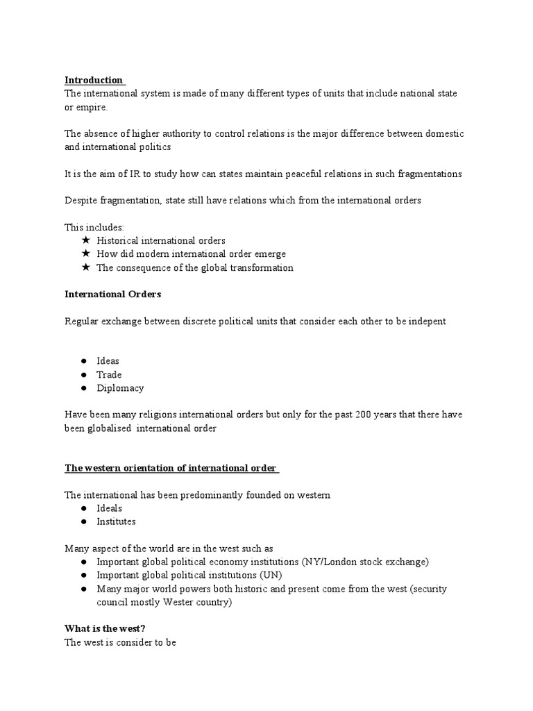 The Rise of Modern International Order | PDF | Sovereignty | Imperialism